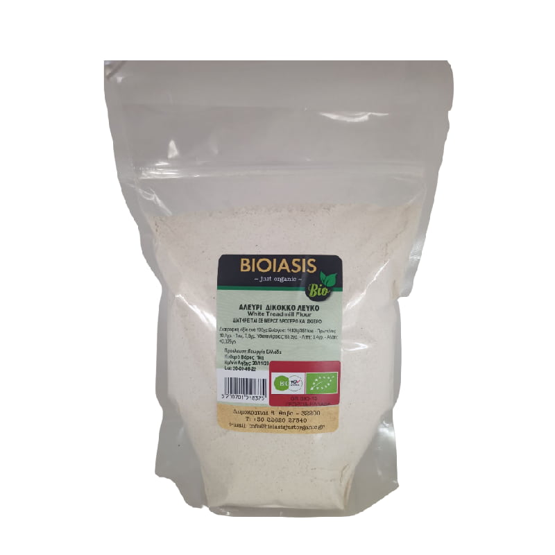 Βιολογικό αλεύρι δίκοκκου (Ζέα) λευκό 1kg, Bioiasis - Φύσει Ζην
