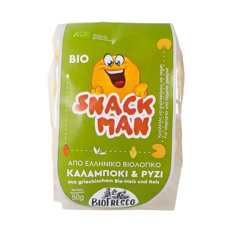 Βιολογικό σνακ καλαμποκιού με ρύζι 50g, Βιοφρέσκο - Φύσει Ζην